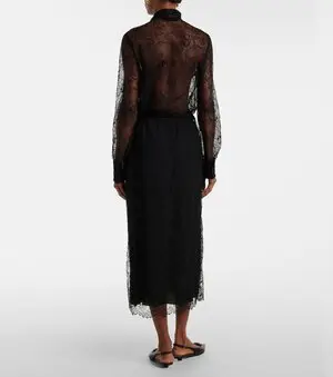 Valentino Garavani Floral Lace Midi Skirt