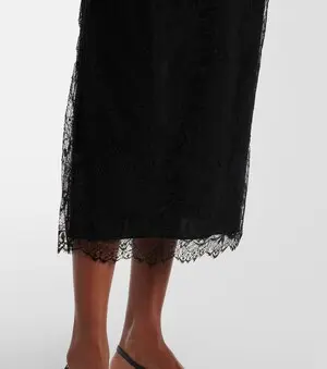 Valentino Garavani Floral Lace Midi Skirt