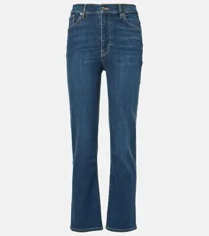 FRAME Le Sleek High-rise Straight Jeans - Blue
