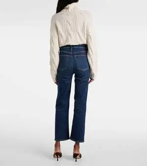 FRAME Le Sleek High-rise Straight Jeans - Blue