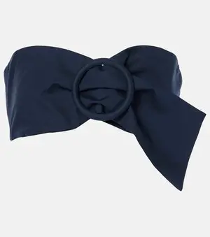ADRIANA DEGREAS Cotton Bandeau Top - Blue