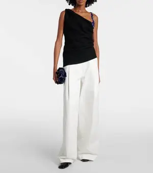 Dries Van Noten High-rise Wide-leg Pants - White