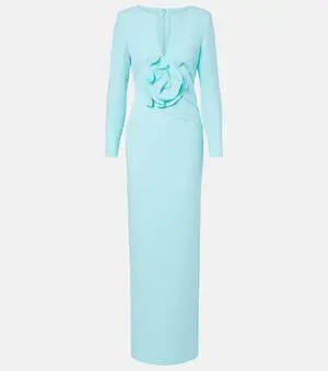 Roland Mouret Floral-appliqué Gown - Blue
