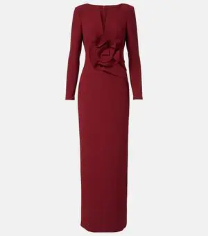 Roland Mouret Floral-appliqué Gown - Red