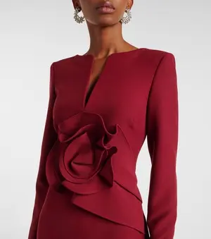Roland Mouret Floral-appliqué Gown - Red