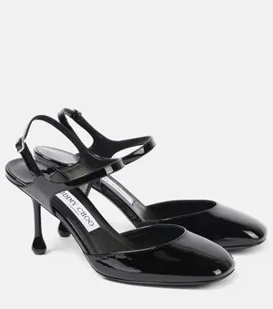 JIMMY CHOO Pixie 80 Patent Leather Slingback Pumps