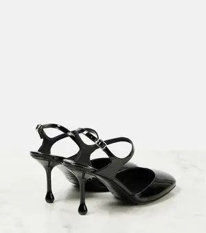 JIMMY CHOO Pixie 80 Patent Leather Slingback Pumps
