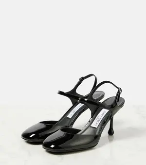 JIMMY CHOO Pixie 80 Patent Leather Slingback Pumps