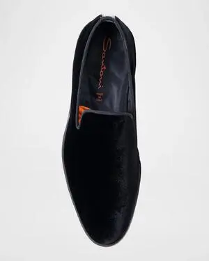 Santoni Apos;s Muad Formal Velvet Loafers - Black