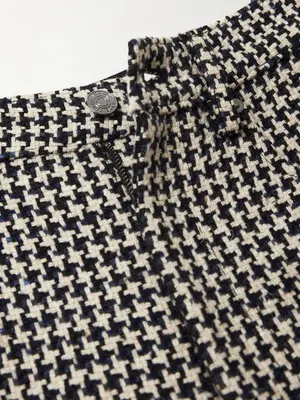 FRAME The Tweed Barrel Houndstooth Wide-leg Pants