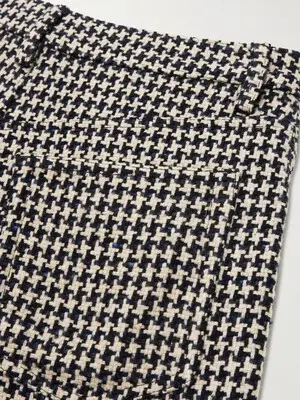 FRAME The Tweed Barrel Houndstooth Wide-leg Pants