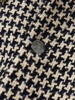 FRAME Houndstooth Tweed Trucker Jacket