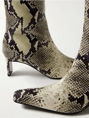 Khaite Ona Snake-print Leather Knee Boots - Animal Print