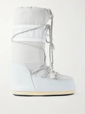 Moon Boot Icon Shell And Leather-like Snow Boots - Gray