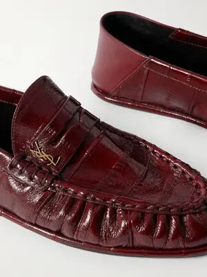 Saint Laurent Le Loafer Embellished Glossed-eel Loafers