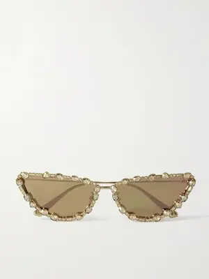 Dior Missdior B1u Cat-eye Crystal-embellished -tone Sunglasses - Gold