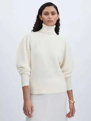 MADELEINE THOMPSON Wool Cashmere Roll Neck Jumper