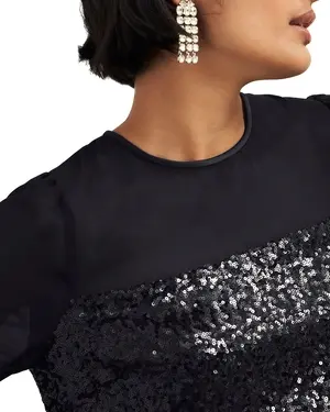 HOBBS LONDON Zariah Sequin Top - Black