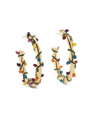 Baublebar Wrapped In Lights Pave & Glitter Hoop Earrings