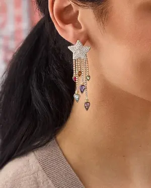 Baublebar Light Fest Crystal Shooting Star Statement Earrings In Gold Tone
