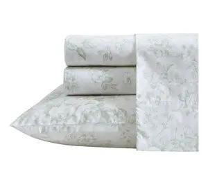 Laura Ashley Toile Delight Green Queen Sheet Se T - One-color