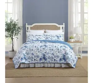 Laura Ashley Breezy Floral Twin Quilt Sham Set - One-color
