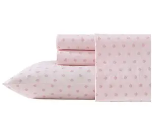 Laura Ashley Scallop Dollop Pink King Sheet Set - One-color