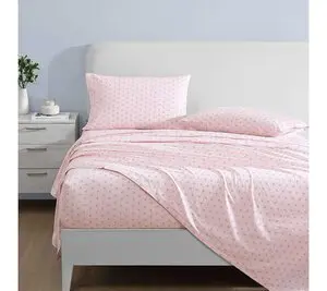 Laura Ashley Scallop Dollop Pink Twin Sheet Set