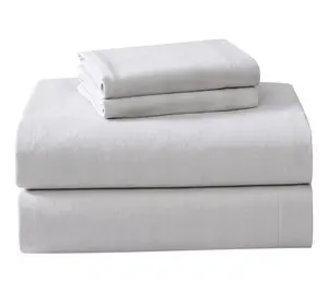 Laura Ashley Solid Grey King Flannel Sheet Set - One-color