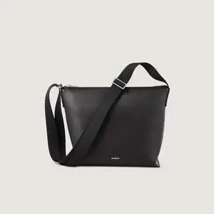 Sandro Grained Leather Satchel - Black