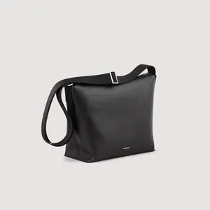 Sandro Grained Leather Satchel