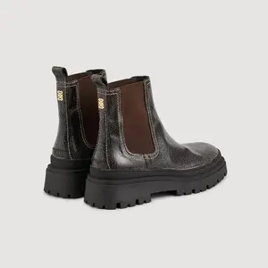 Sandro Crackled Leather Chelsea Boots