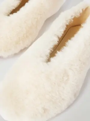 Le Monde Beryl Luna Shearling Ballet Flats - Neutrals