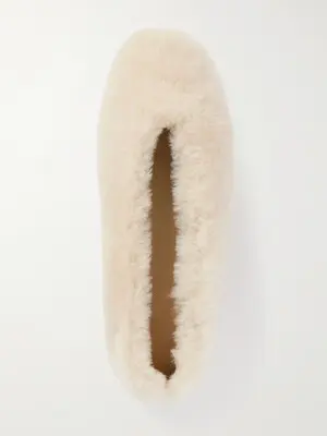 Le Monde Beryl Luna Shearling Ballet Flats - Neutrals