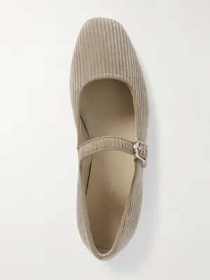 Le Monde Beryl Corduroy Mary Jane Ballet Flats - Neutrals