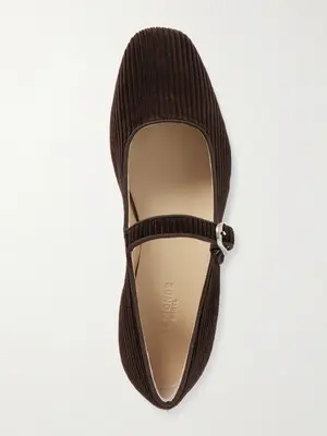 Le Monde Beryl Corduroy Mary Jane Ballet Flats - Brown