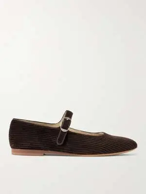 Le Monde Beryl Corduroy Mary Jane Ballet Flats - Brown
