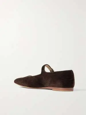 Le Monde Beryl Corduroy Mary Jane Ballet Flats - Brown