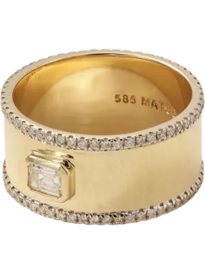 Mateo Edge Cigar 14-karat Diamond Ring - Gold
