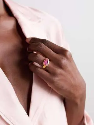 PIPPA SMALL 18-karat Gold Tourmaline Ring - Pastel Pink