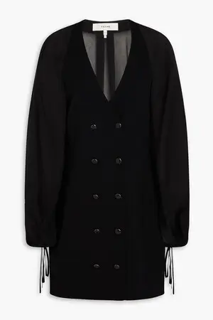 FRAME Crepe And Silk-chiffon Mini Dress