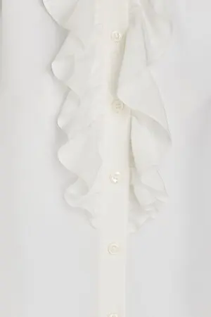 FRAME Ruffled Silk Crepe De Chine Top