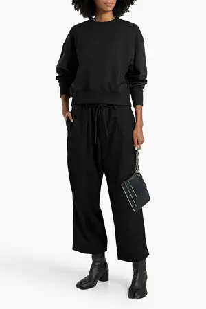 Y3 Cropped Wide-leg Flannel Pants