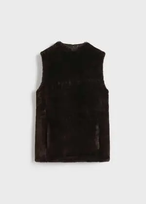 TOTEME Shearling Front Top - Espresso