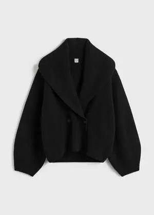 TOTEME Shawl-lapel Heavy Knit Cardigan - Black