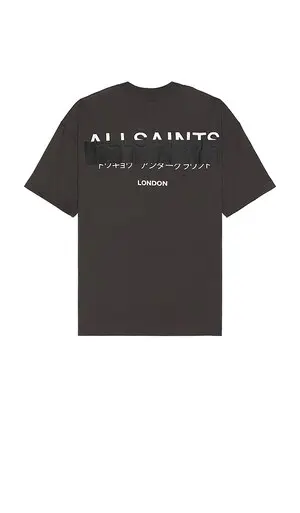 ALLSAINTS Redact Short Sleeve Crew In Black - Washed Black