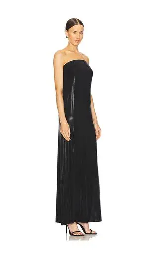 Norma Kamali Strapless Tailored Gown With Slit - Black