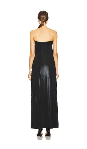 Norma Kamali Strapless Tailored Gown With Slit - Black
