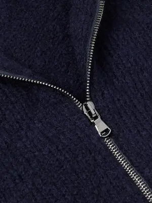 Thom Sweeney Merino Wool-blend Zip-up Cardigan - Blue