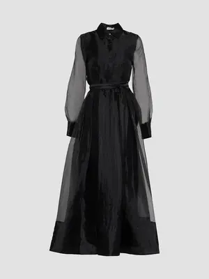 Simkhai Montgomery Organza Button-front Gown - Black